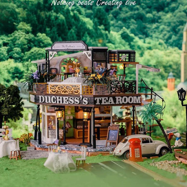DIY Dollhouse Kit Duchess Tea House Coffee Shop Miniature Tea Shop Dol ...