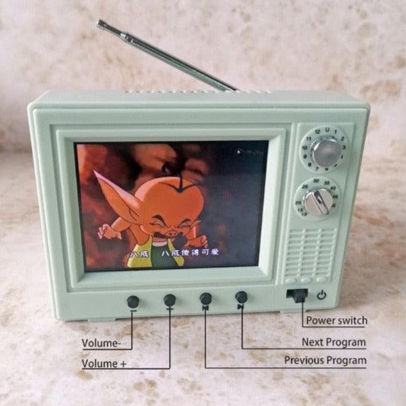 Real Working Miniature TV Retro Style Mini TV Cartoon Play Television ...