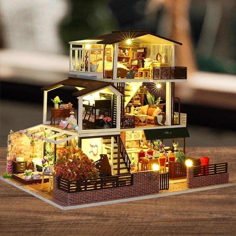 DIY Dollhouse Kit Romantic European Style Miniature Dollhouse Kit Larg ...