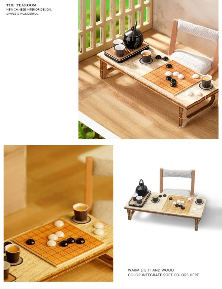 Japanese Style DIY Dollhouse Kit Miniature With Swimming Pool Duplex H ...